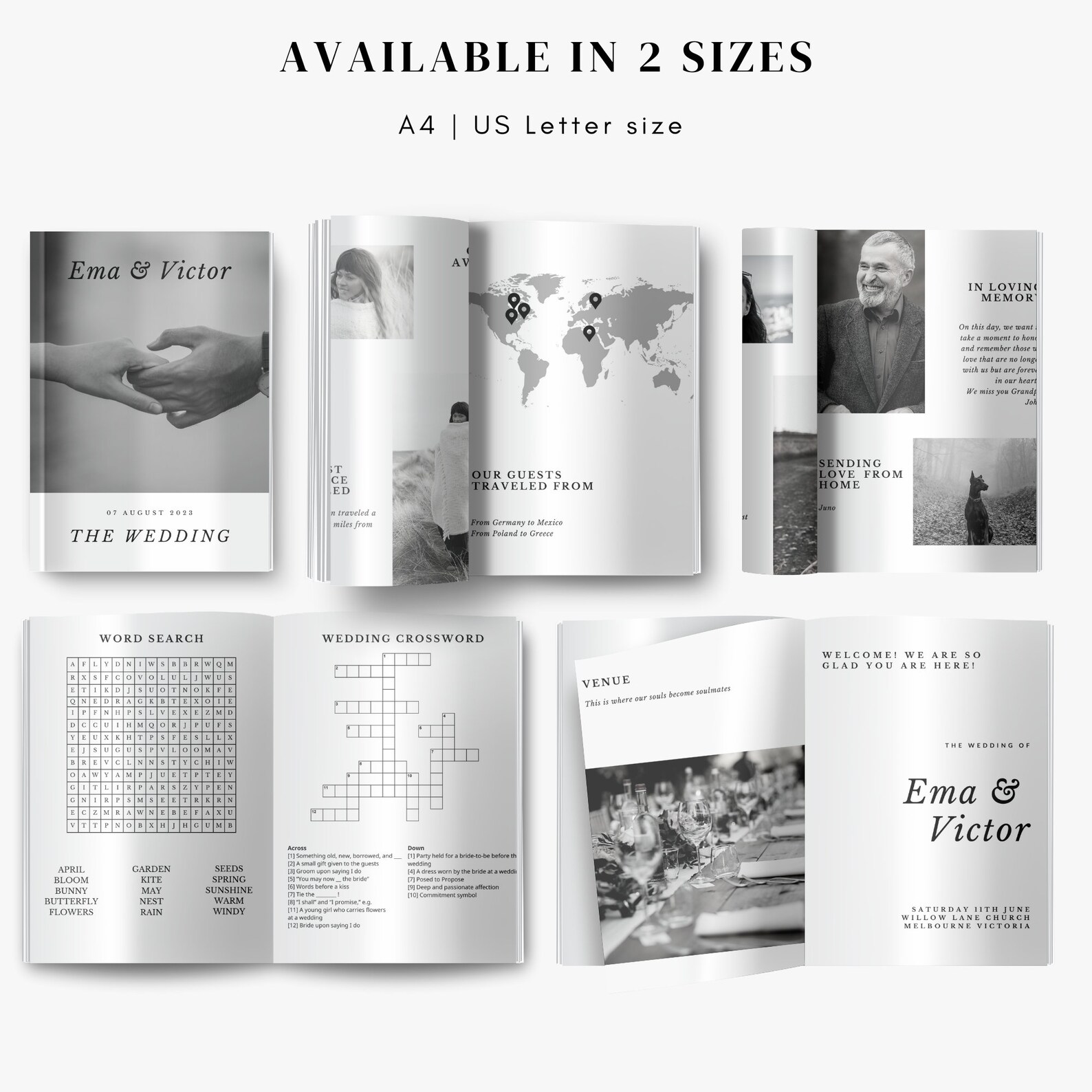 50 Pages Wedding Day Magazine Template Canva | Ceremony Programs ...