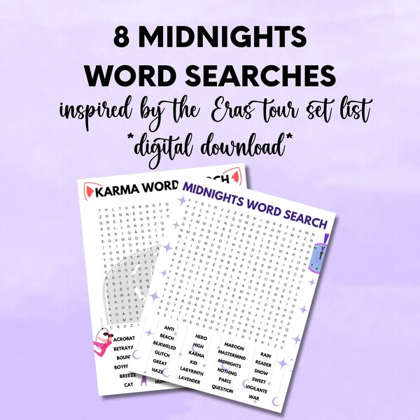 Eras Word Search - Etsy Australia