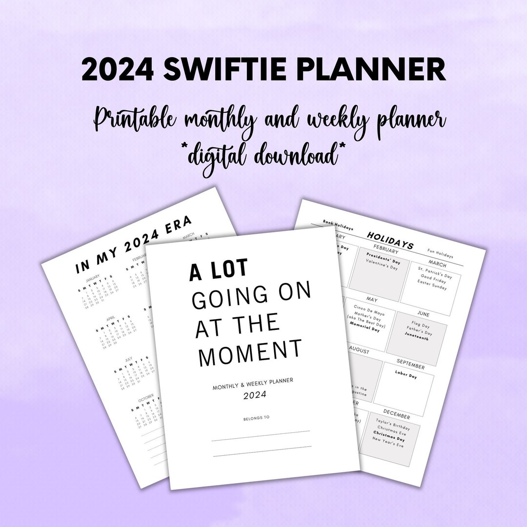 Printable 2024 A Lot Going on Planner Inspired by Taylor Swift With ...