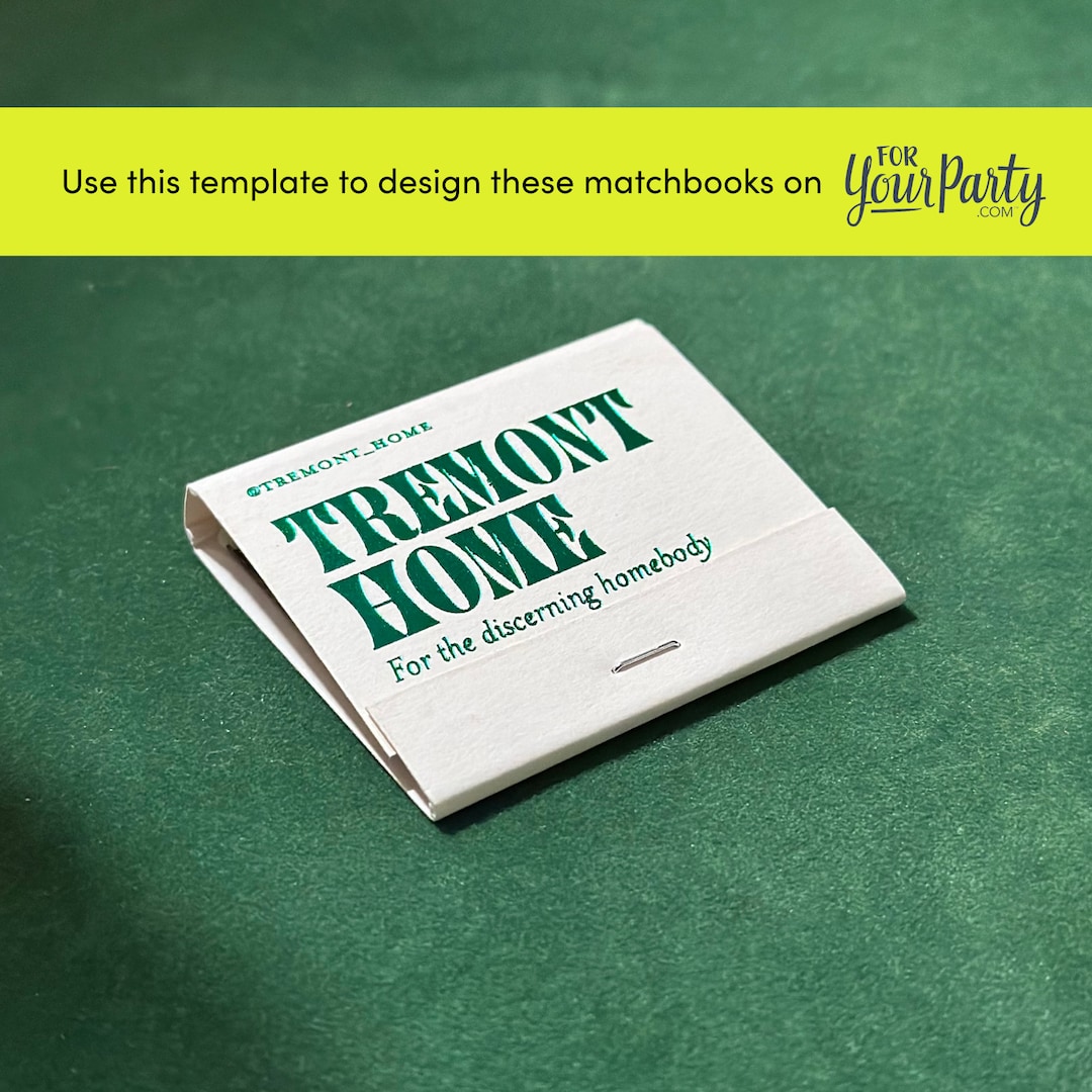 Digital Customizable Matchbook Template - Etsy