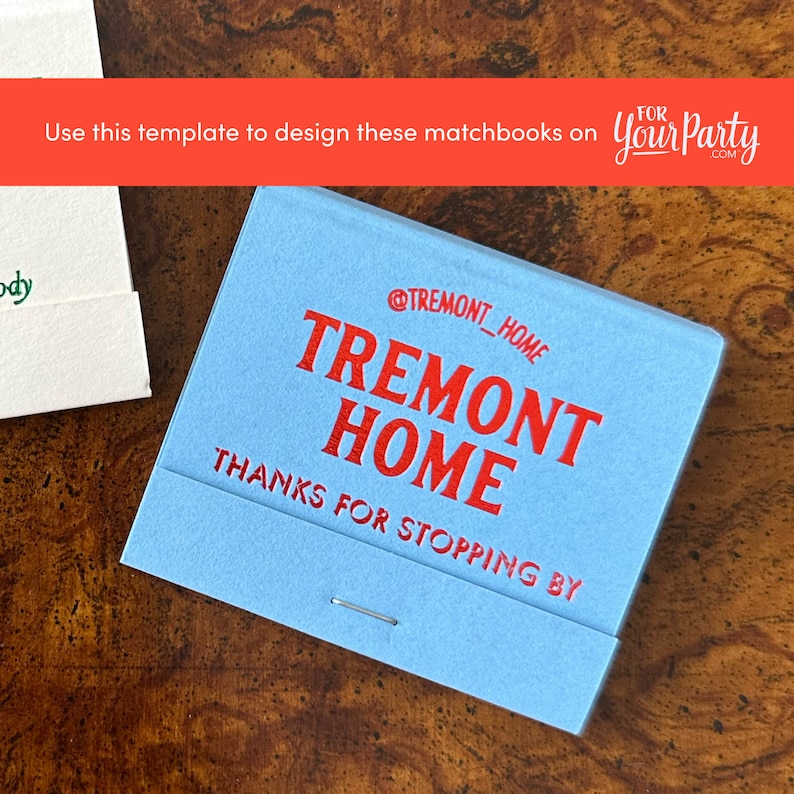 Digital Customizable Matchbook Template - Etsy