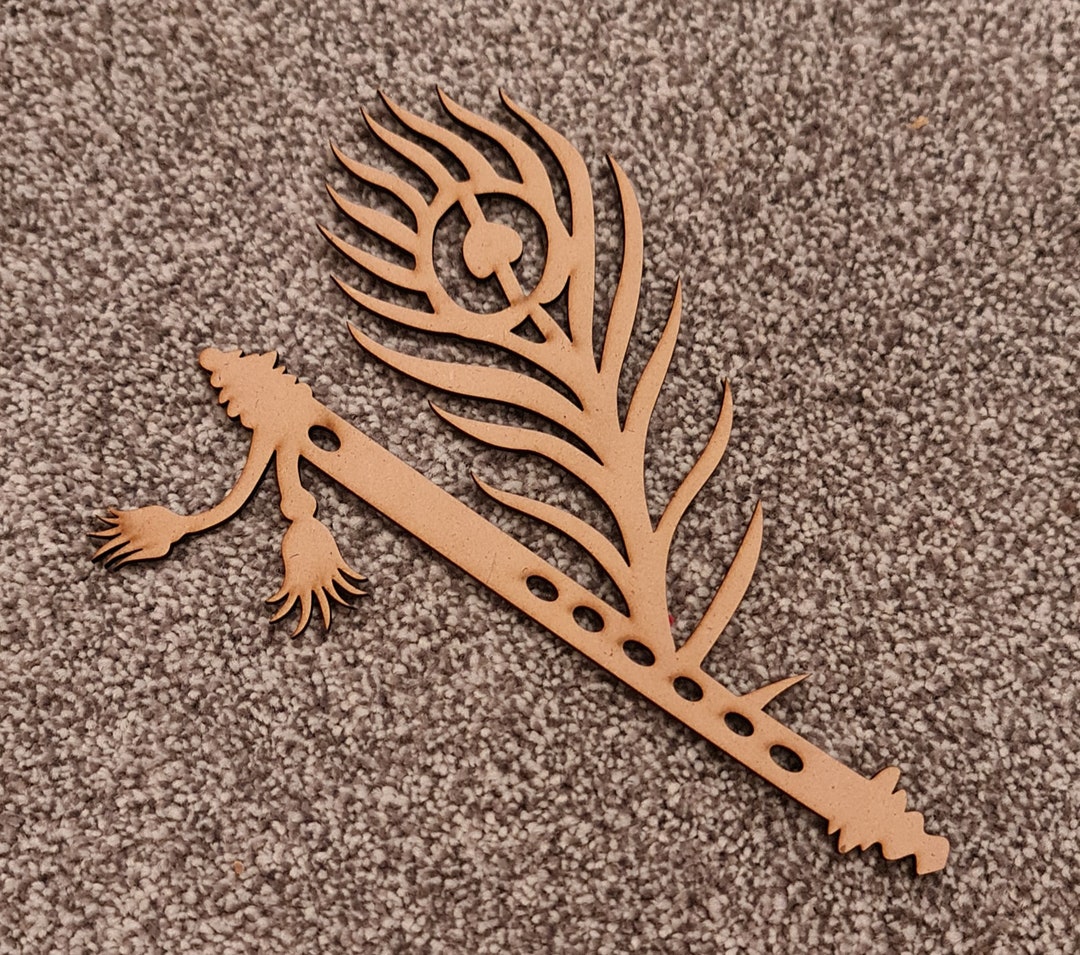 Lord Krishna Flute MDF Cutout With Colour Pens & Gems - Etsy