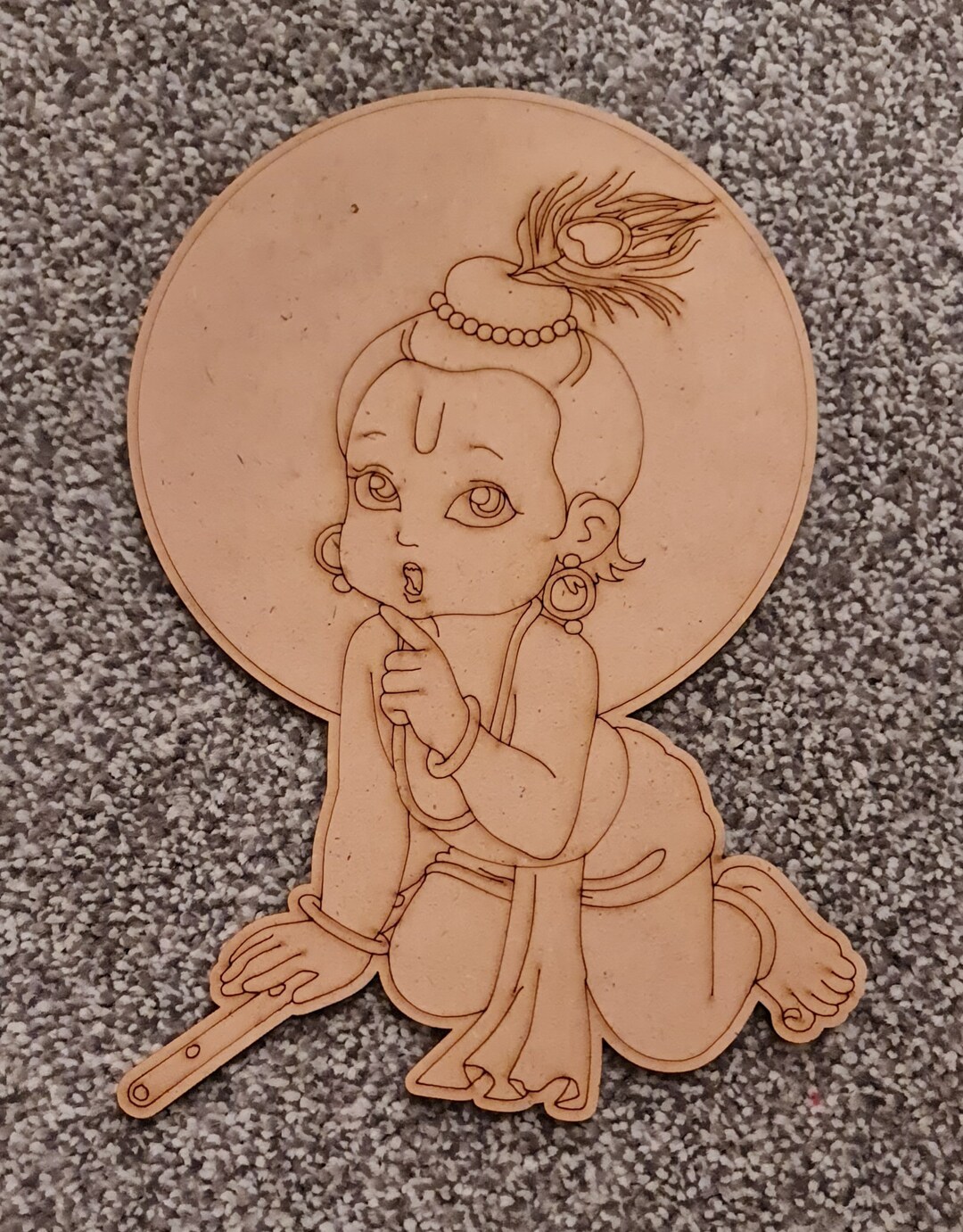 Baby Krishna MDF Cutout With Colour Pens & Gems - Etsy