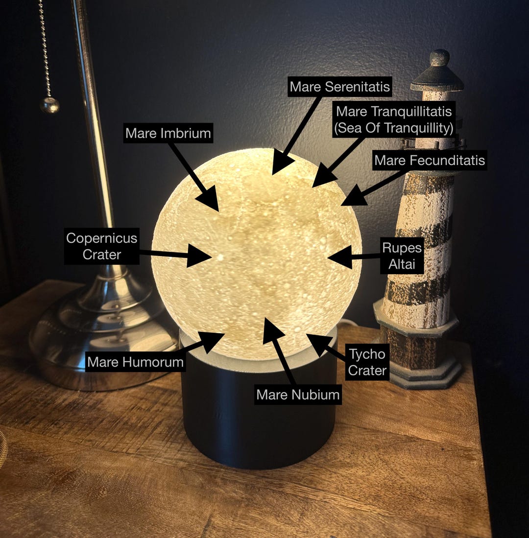 Moon Lamp | Scale Model Lunar Decor - Etsy
