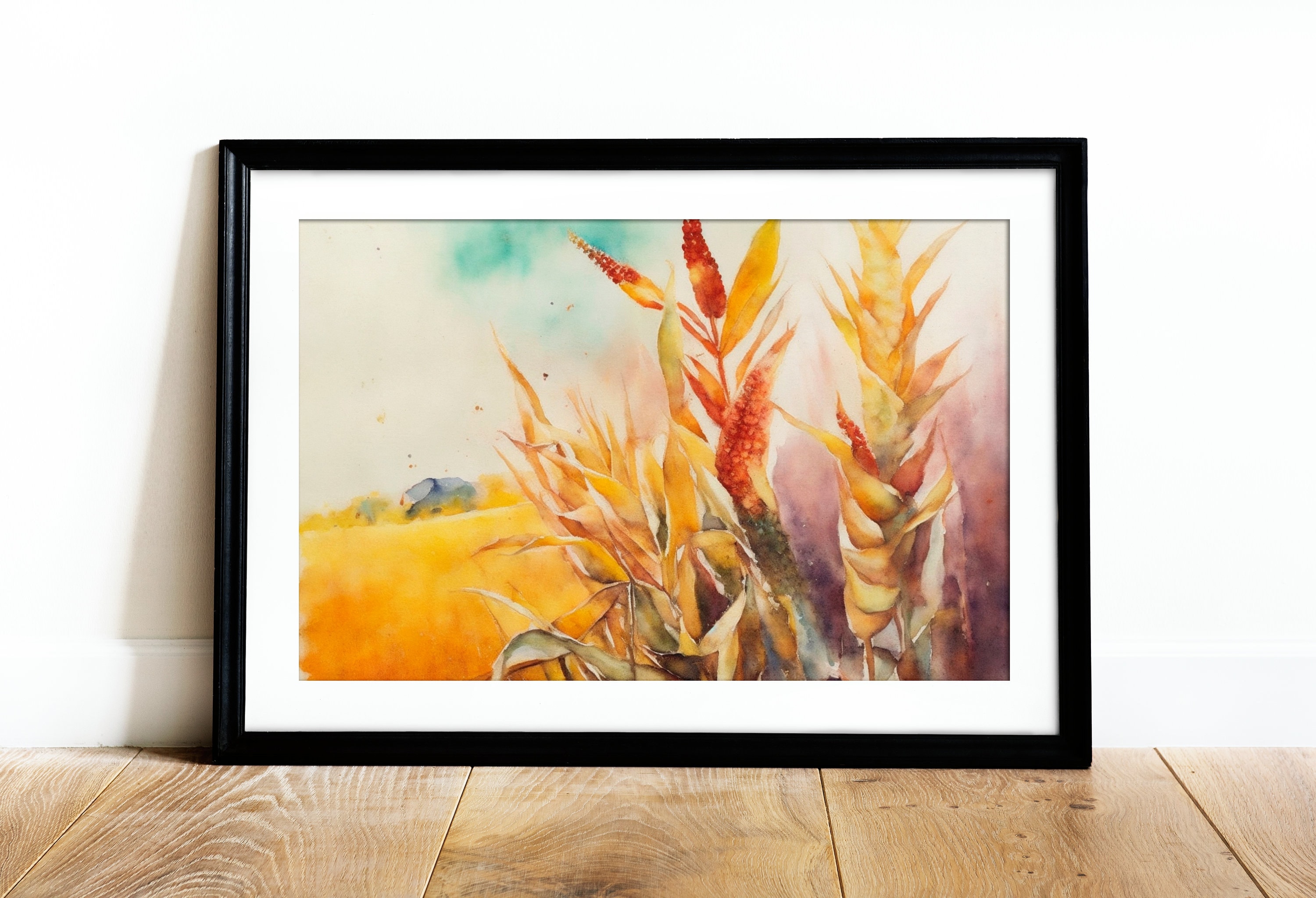 Corn Field Watercolor, Digital Print Wall Art Décor. - Etsy