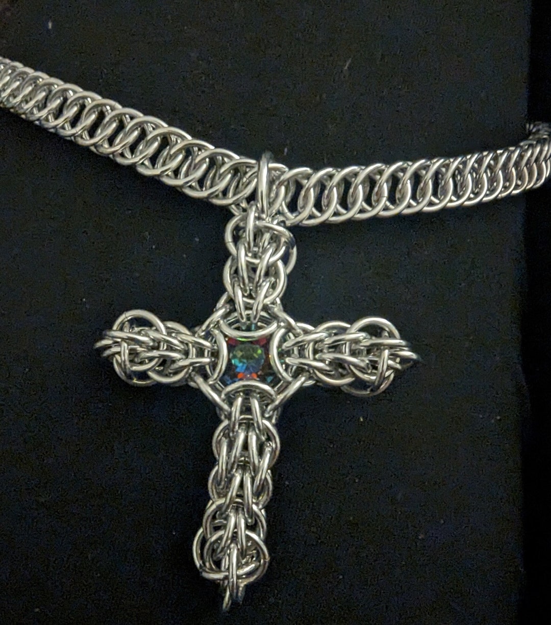 Full Persian Cross Captured Crystal on a Half Persian 4 in 1 Chain - Etsy