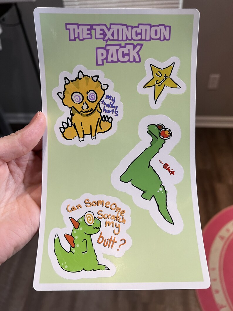 The Dinosaur Extinction Sticker Pack - Etsy