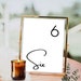 Wedding Table Numbers Sign Printable Table Number Sign for - Etsy