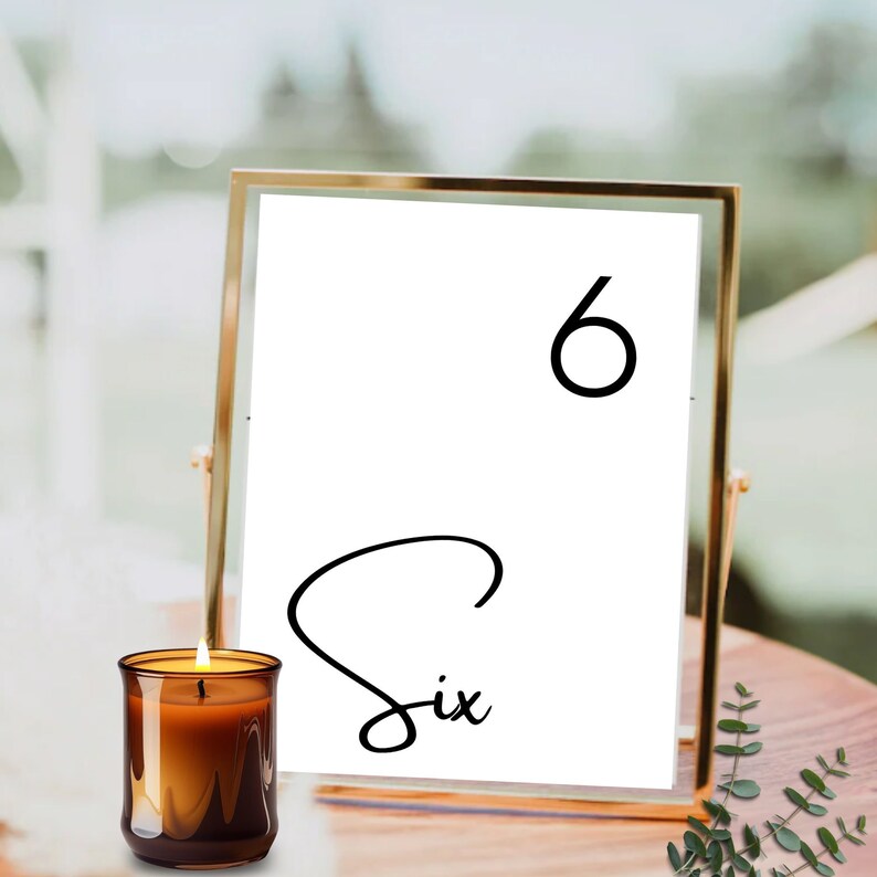 Wedding Table Numbers Sign, Printable Table Number Sign for Reception ...