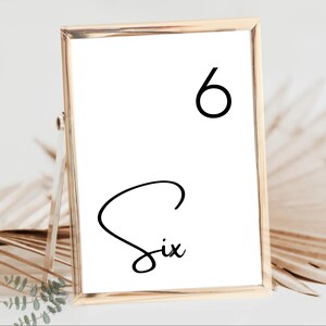 Wedding Table Numbers Sign, Printable Table Number Sign for Reception ...