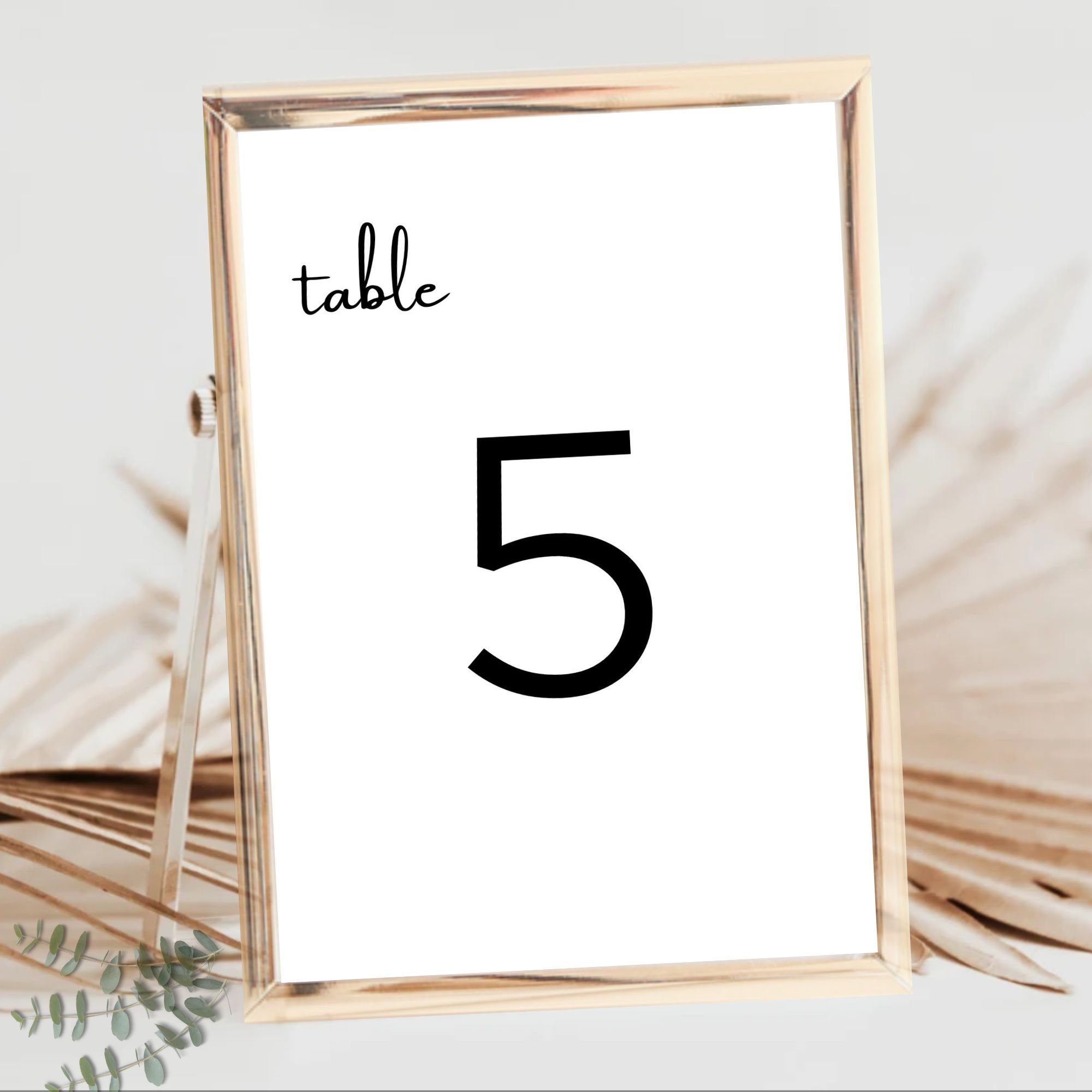 Wedding Table Numbers Sign, Printable Table Number Sign for Reception ...