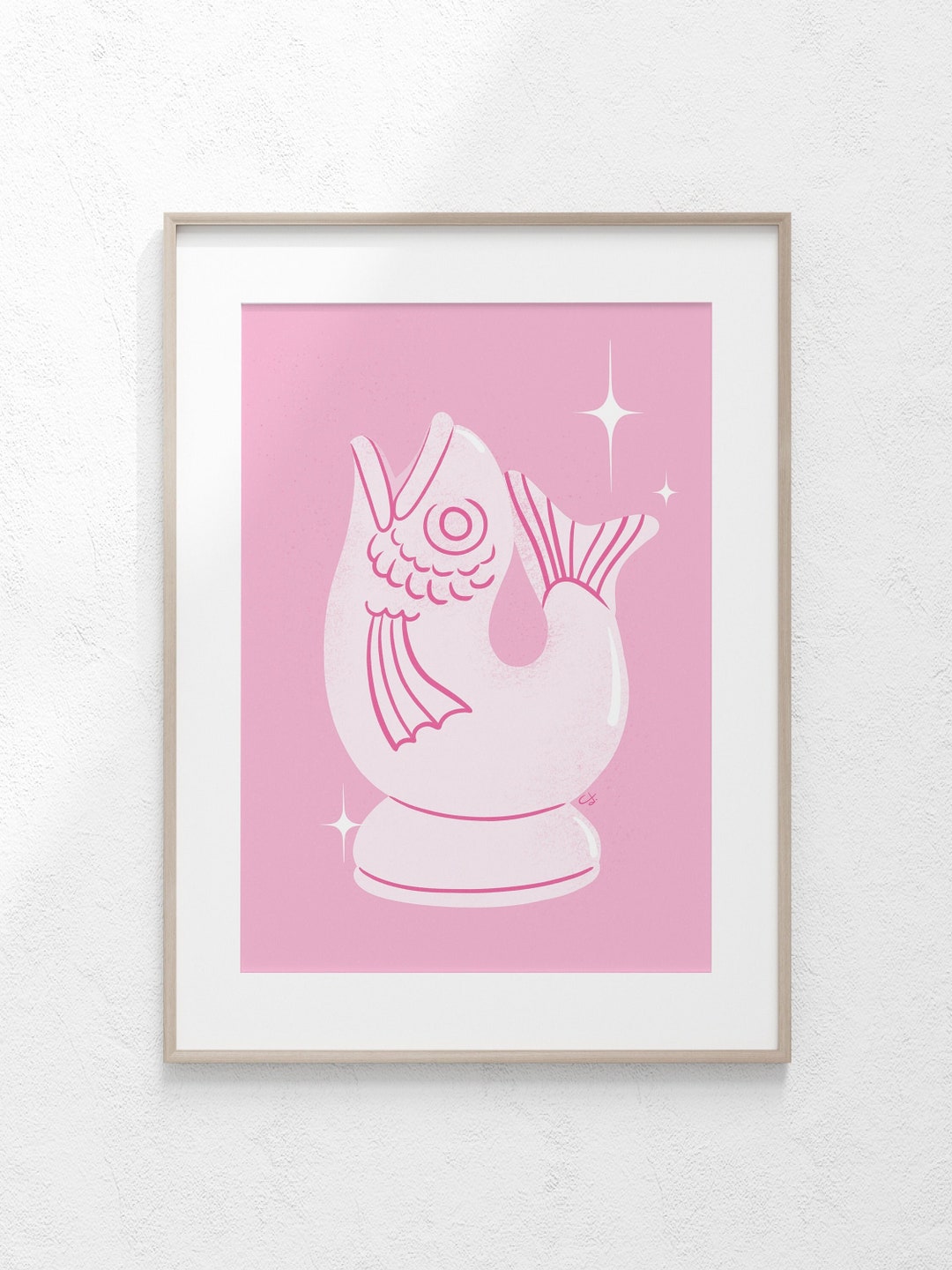 Gluggle Jug | Fish Vase Wall Art Print Ceramic Antique Porcelain Wall ...