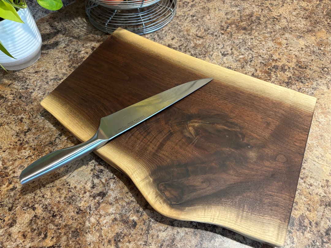 Black Walnut Live Edge Cutting Board-natural 16l X 10w X 1.25d - Etsy