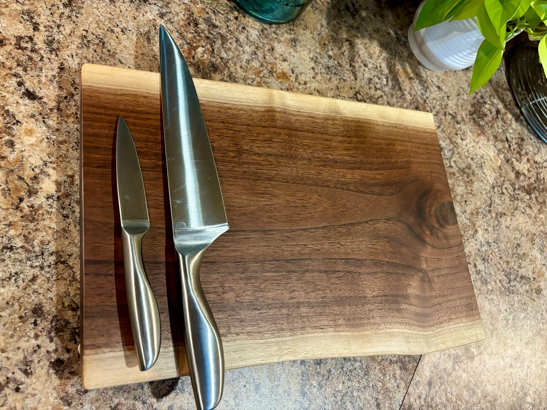 Black Walnut Live Edge Cutting Board-natural 16l X 10w X 1.25d - Etsy