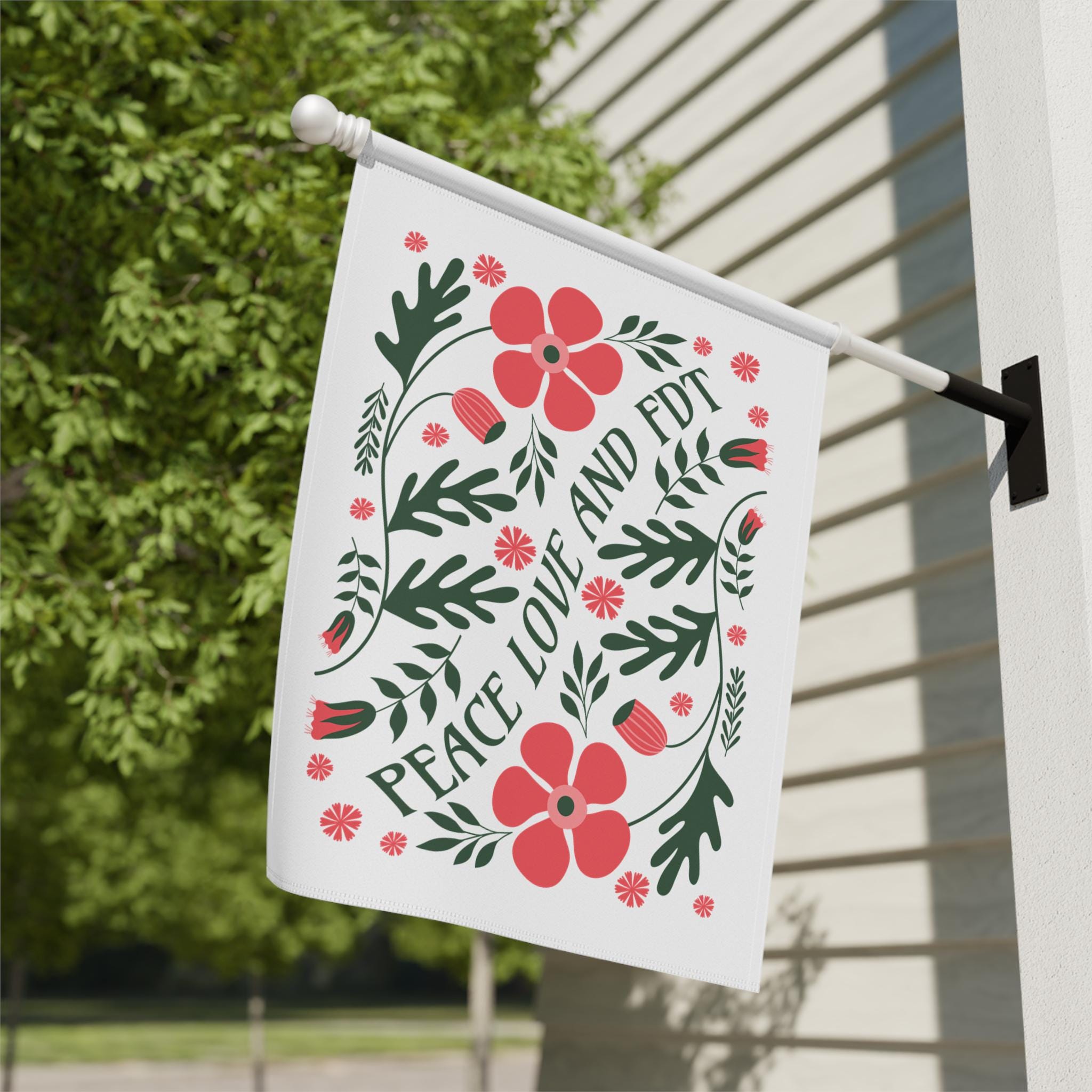 FDT Flag, Peace Love and FDT, Subtle Democrat Porch Flag, Liberal ...