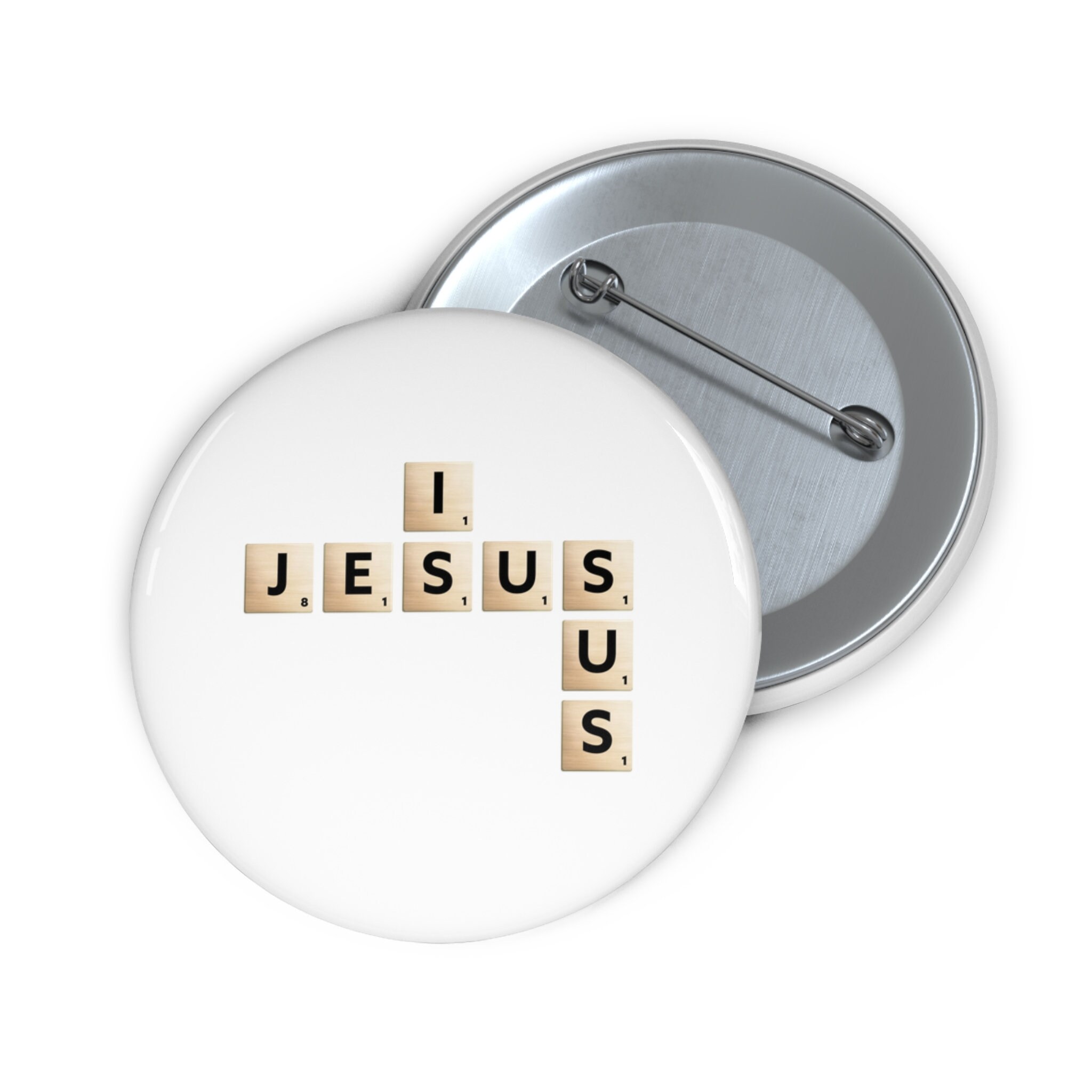 Jesus is Sus Scrabble Tile Button, Funny Atheist Button, Anti-religion ...