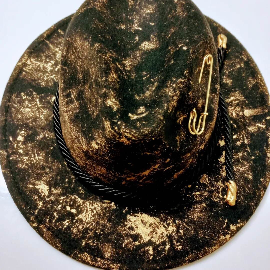 Custom Fedora for Men, Fedora for Women, Luxury Gold Fedora, Fedora Hat ...