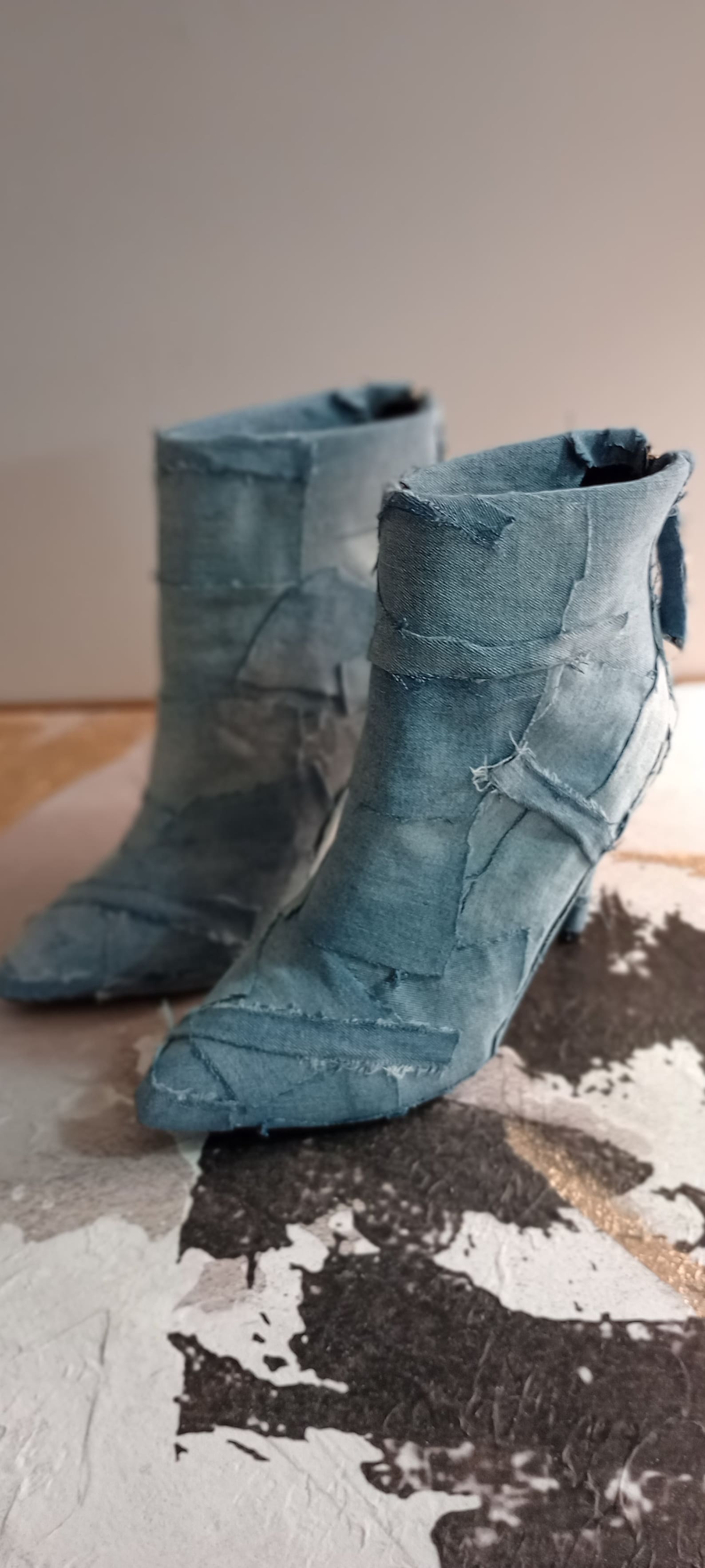 Denim Patchwork Boots, Women Boots, Upcycle Boots, Sustainable Fashion ...