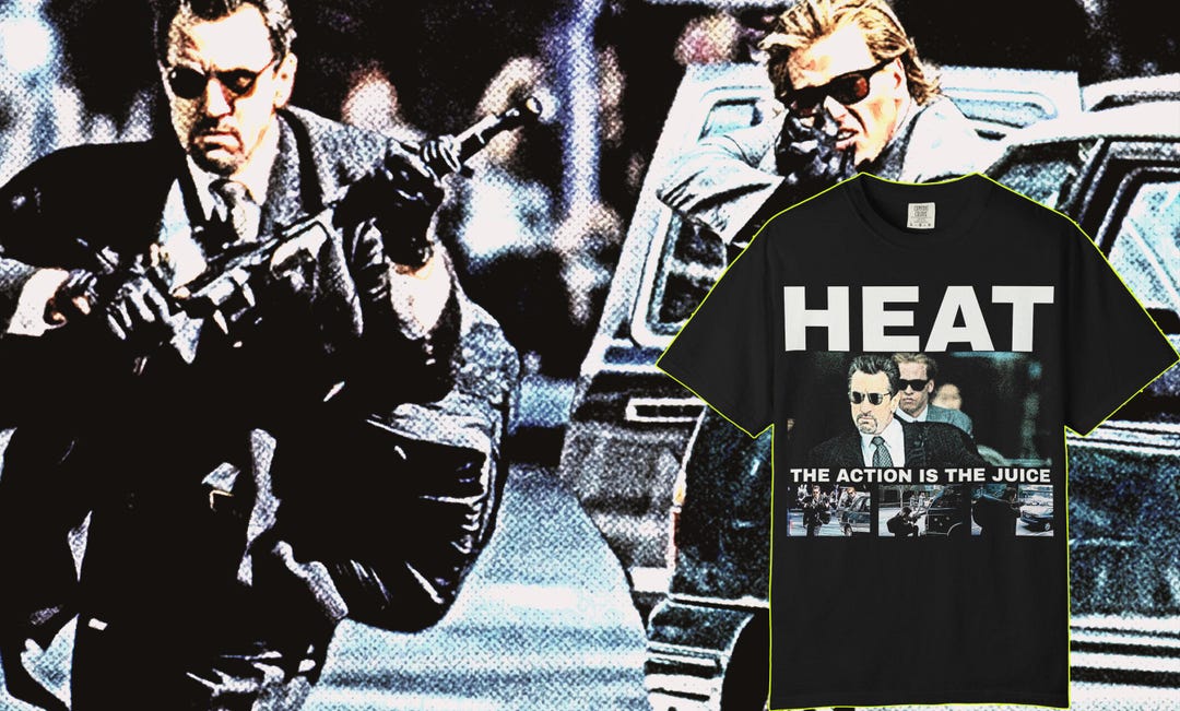Retro HEAT Movie Tshirt, Christ Vintage Tee, 90s Crime Movie, Robert De ...