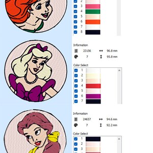 Princess Embroidery PES Design - Etsy