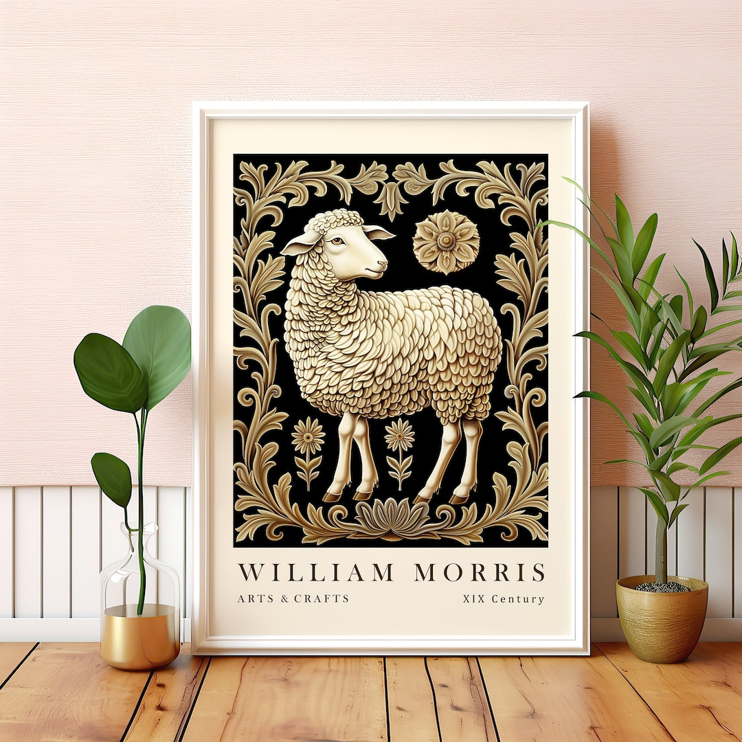 William Morris Lamb Art Print: Liberty London Style, Mid-century Modern ...
