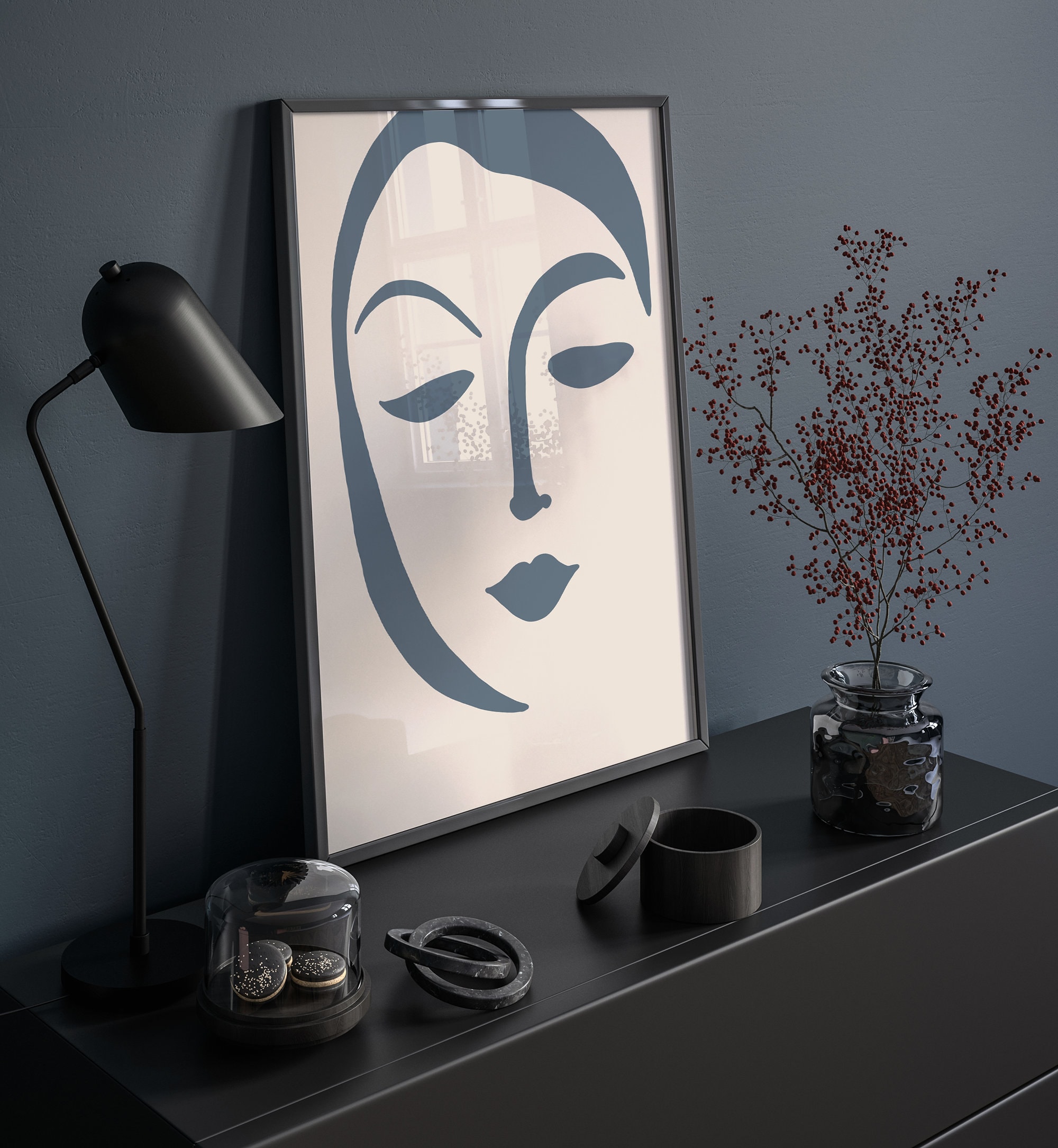 PRINTABLE Blue Matisse Print Woman Portrait Preppy Wall Art Abstract ...