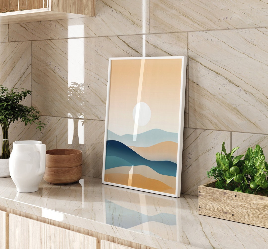 PRINTABLE Boho Wall Art, Western Desert Landscape Print, Mid Century ...