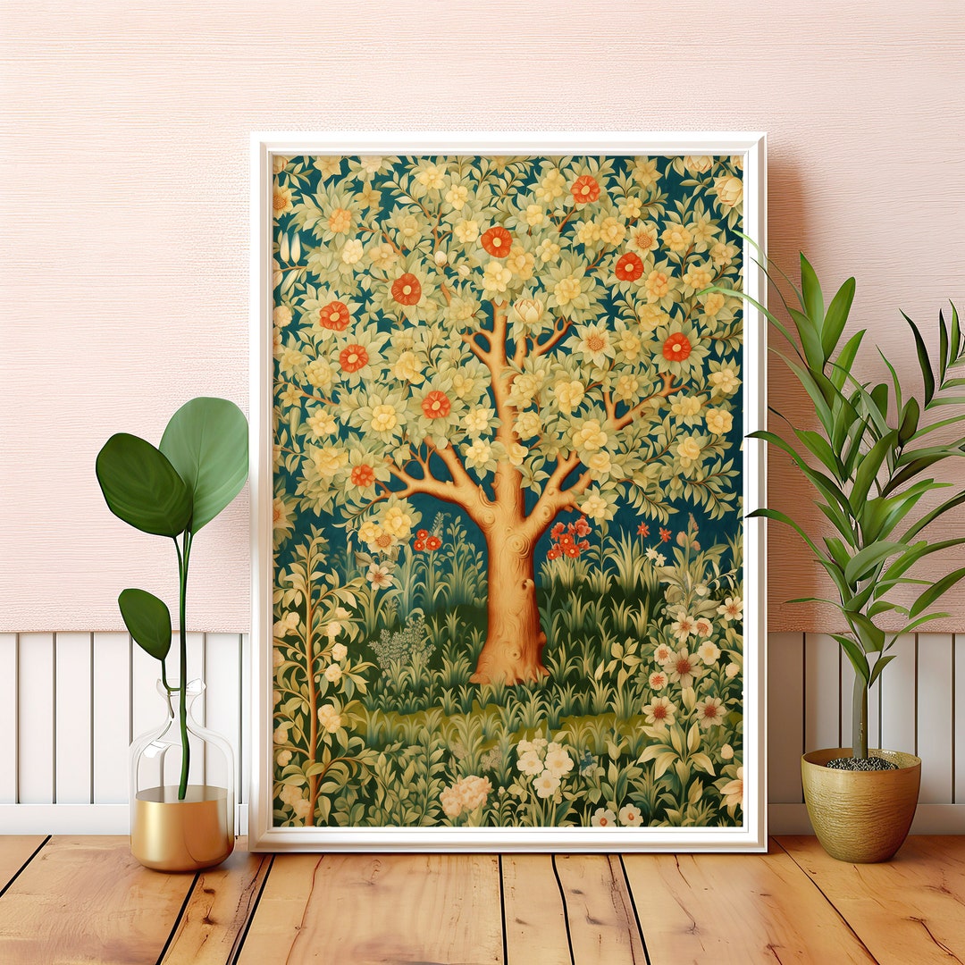 Boho Tree of Life Art Print: Mid-century Botanical Wall Decor (digital ...