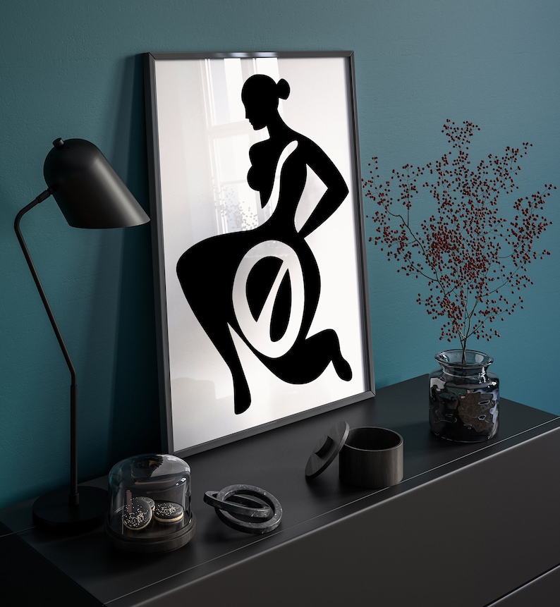 PRINTABLE Minimalist Woman Neutral Wall Art Print Feminine - Etsy