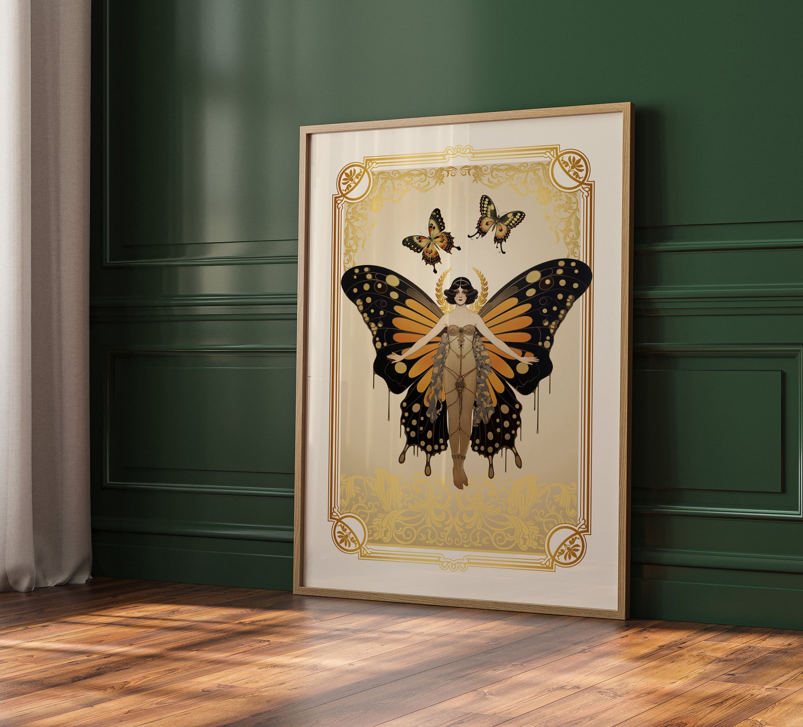 Art Deco PRINTABLE Wall Art Butterfly Woman Print Butterfly Poster Art ...