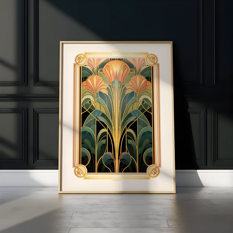 Art Deco PRINTABLE Wall Art Trendy Print Vintage Style Poster Floral ...