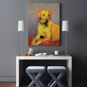 Yellow Labrador Wall Art Print, Dog Painting, Labrador Portrait, Animal ...