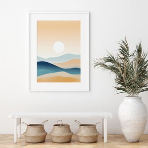 PRINTABLE Boho Wall Art, Western Desert Landscape Print, Mid Century ...