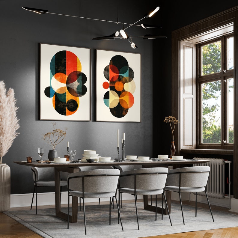 Bauhaus Prints Set of 3: Abstract Geometric Mid Century Art Printable ...