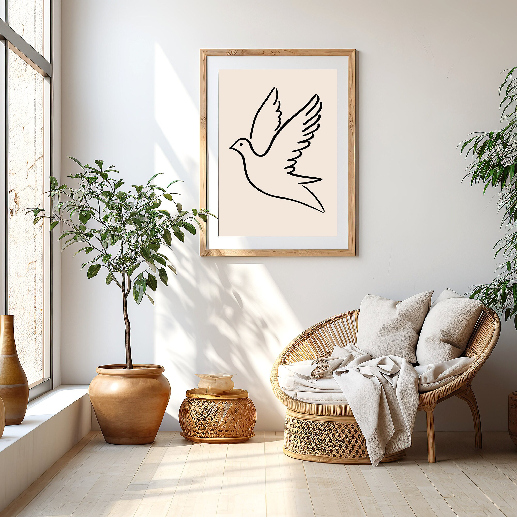 Pigeon Wall Art Print Henri Matisse Style Minimalist Modern Boho Poster ...