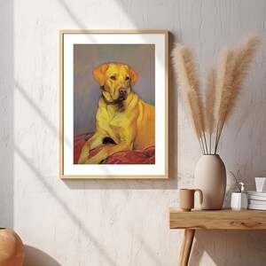 Yellow Labrador Wall Art Print, Dog Painting, Labrador Portrait, Animal ...