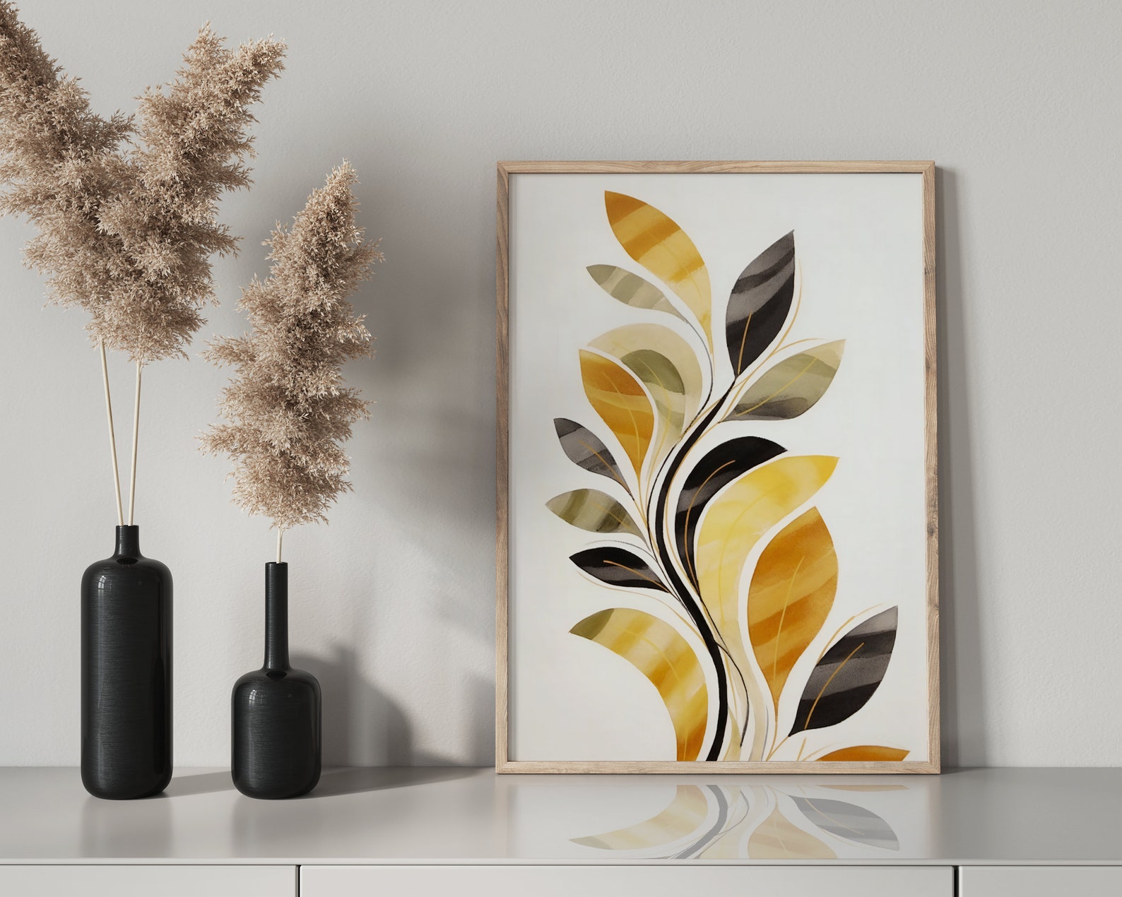 Boho Wall Art Bohemian Botanical Print Mid Century Modern Wall Decor ...