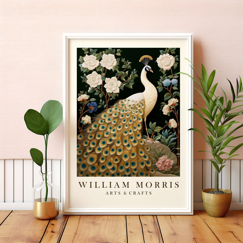 William Morris Peacock Print: Vintage Floral Wall Art, Art Nouveau ...