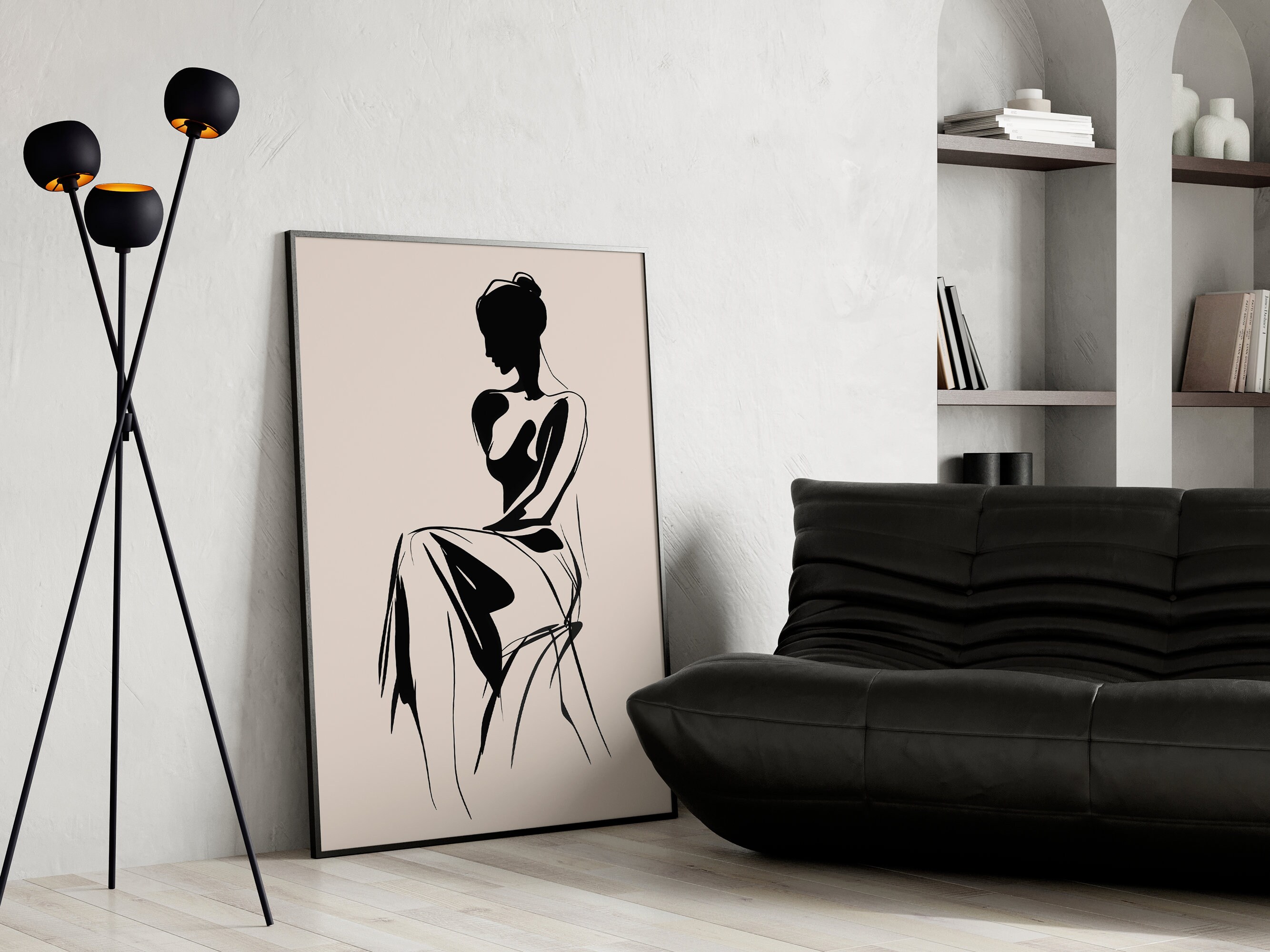 PRINTABLE Modern Line Art Woman Wall Print Minimalist Sketch - Etsy