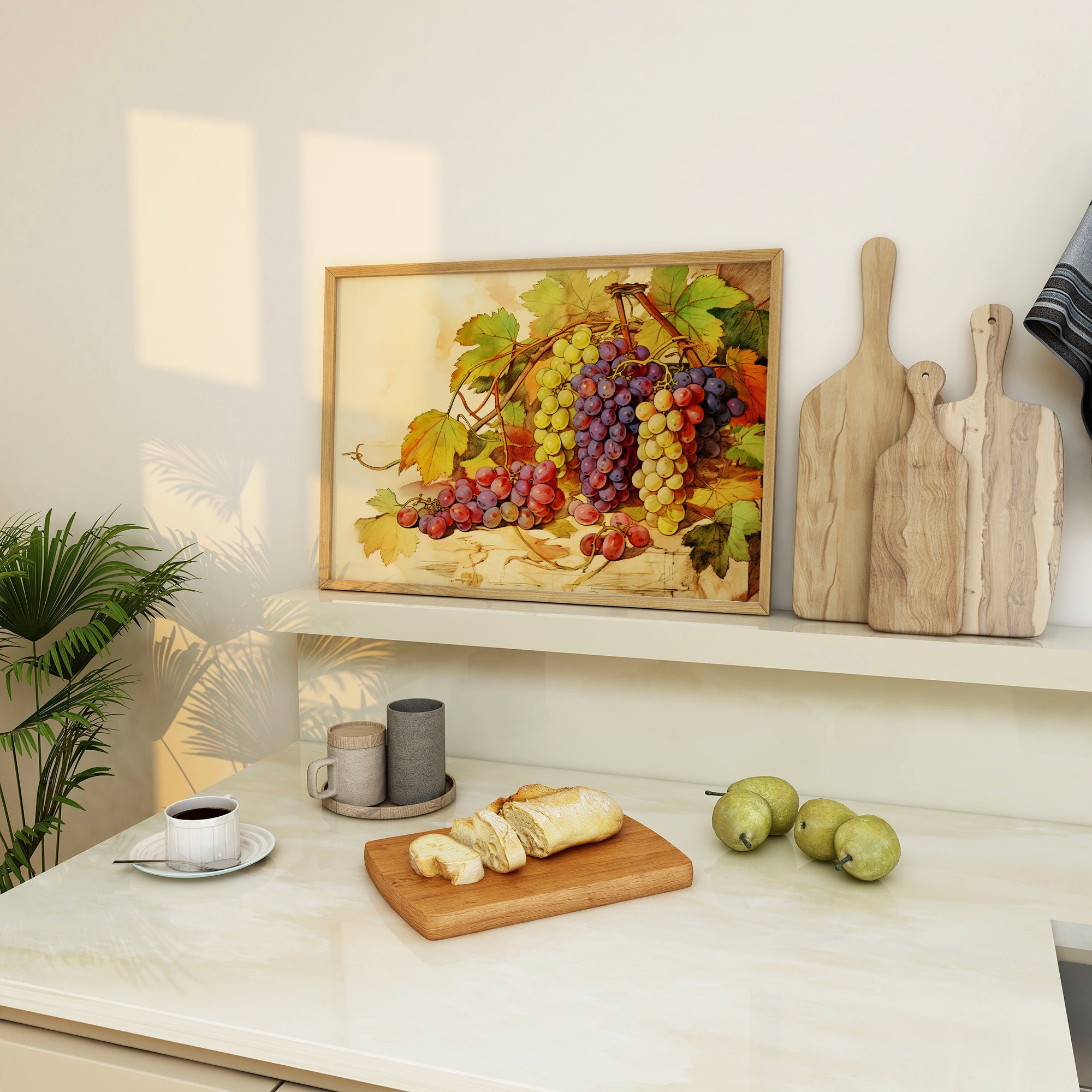 PRINTABLE Kitchen Farmhouse Wall Art Print Grape Vines - Etsy