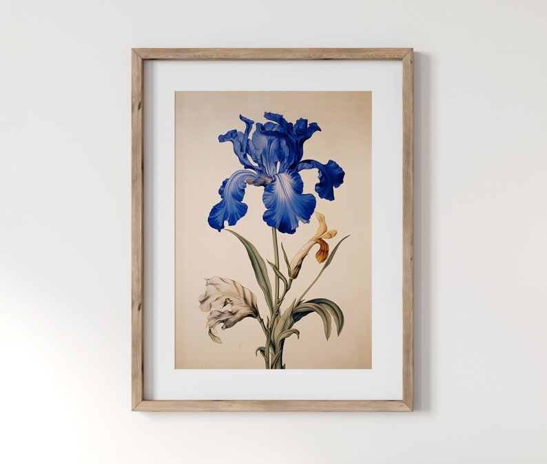 Vintage Style Flower Wall Art Print, Botanical Wall Decor, Flower ...