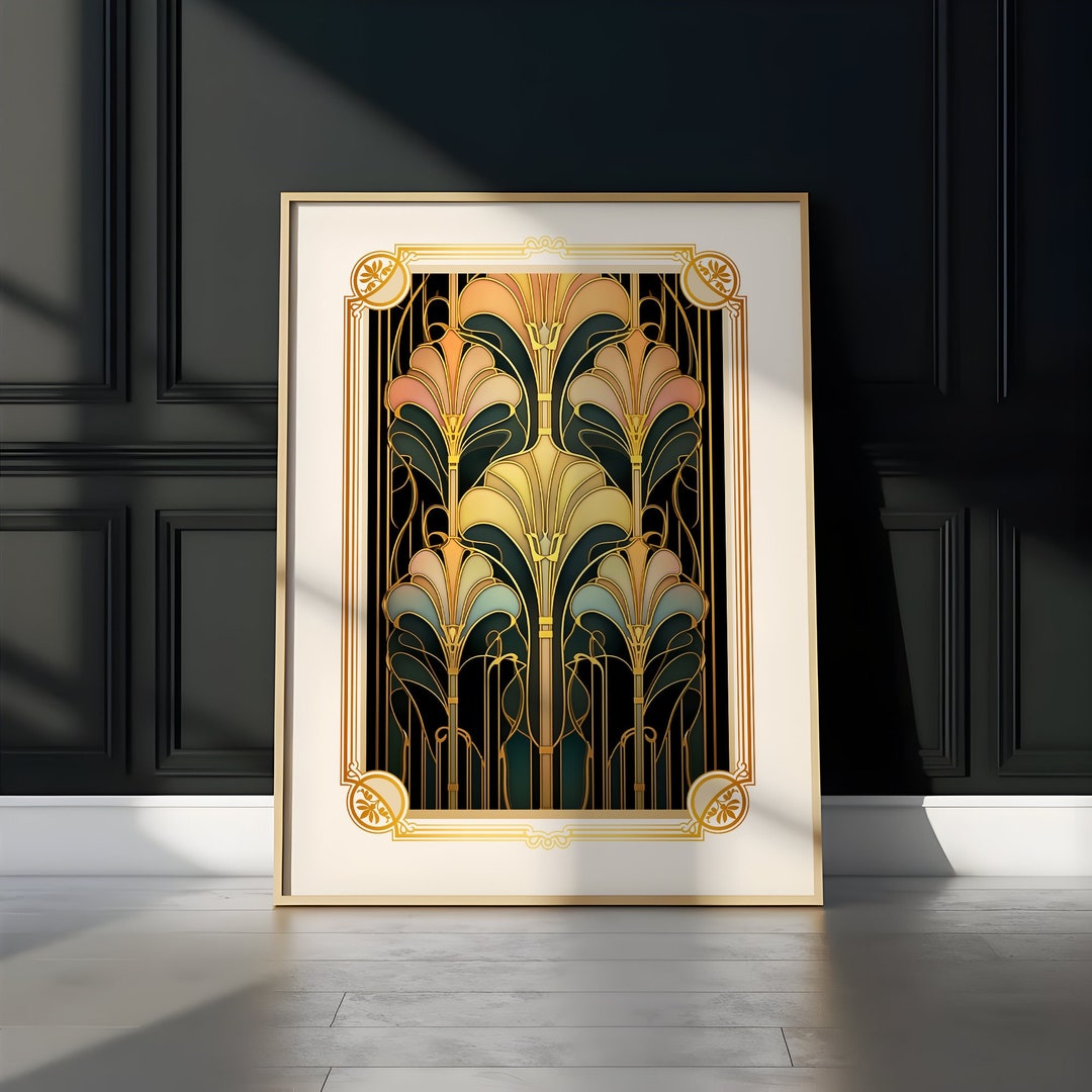 Art Deco PRINTABLE Wall Art Trendy Print Vintage Style Poster Floral ...