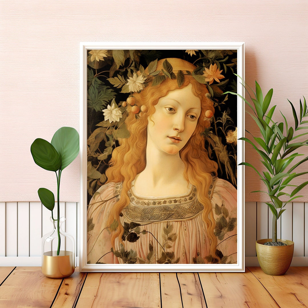Sandro Botticelli Printable Wall Art, AI Art Poster, Antique Portrait ...