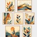 Boho Botanical Gallery Wall Art Set: Mid-century Modern Prints ...