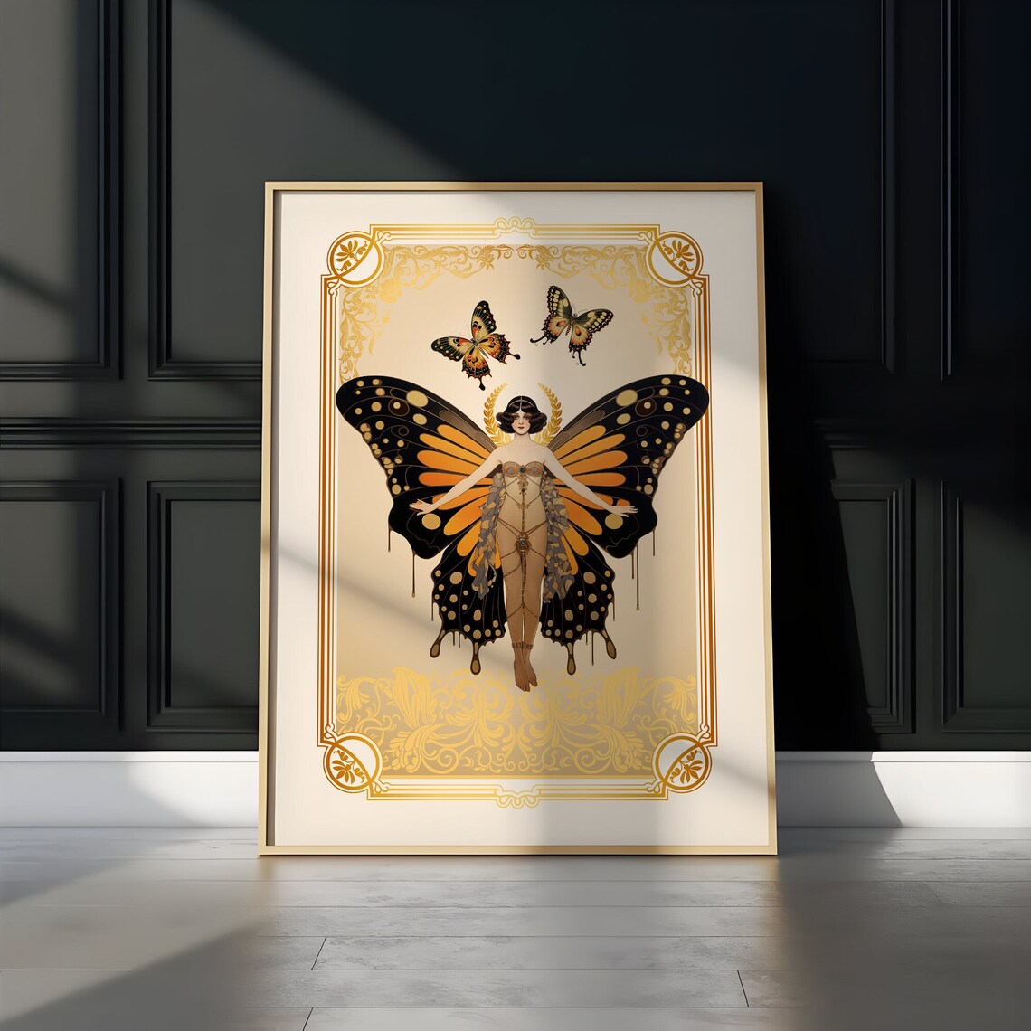 Art Deco PRINTABLE Wall Art Butterfly Woman Print Butterfly Poster Art ...