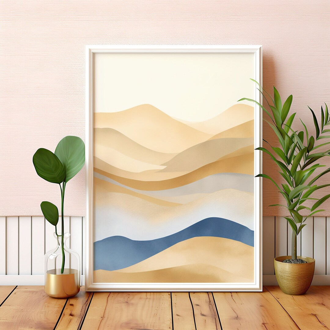 Boho Wall Art, Western Desert Landscape Print, Mid Century Modern, Boho ...