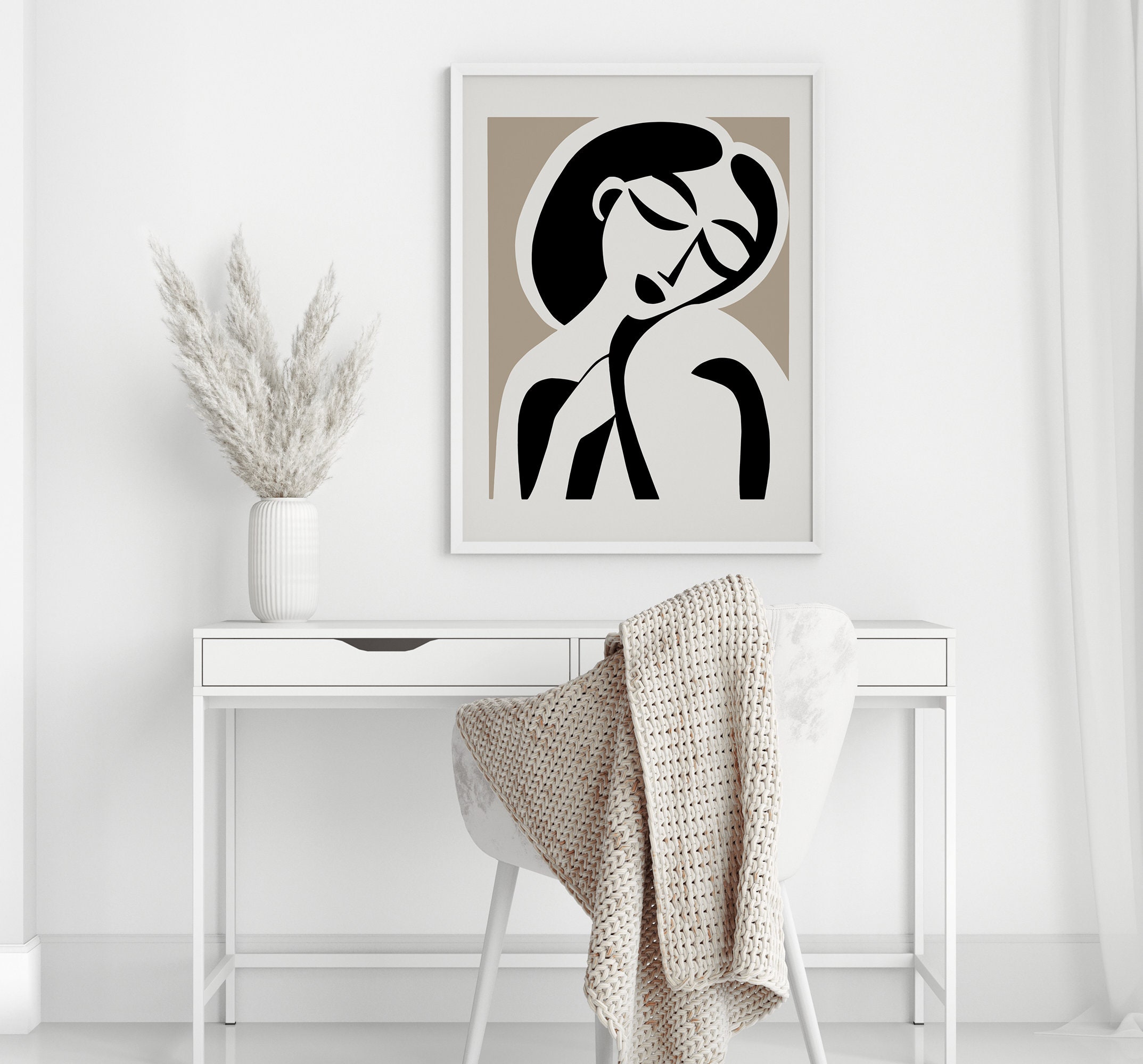 Abstract People Wall Art Female Portrait Art Decor Digital - Etsy