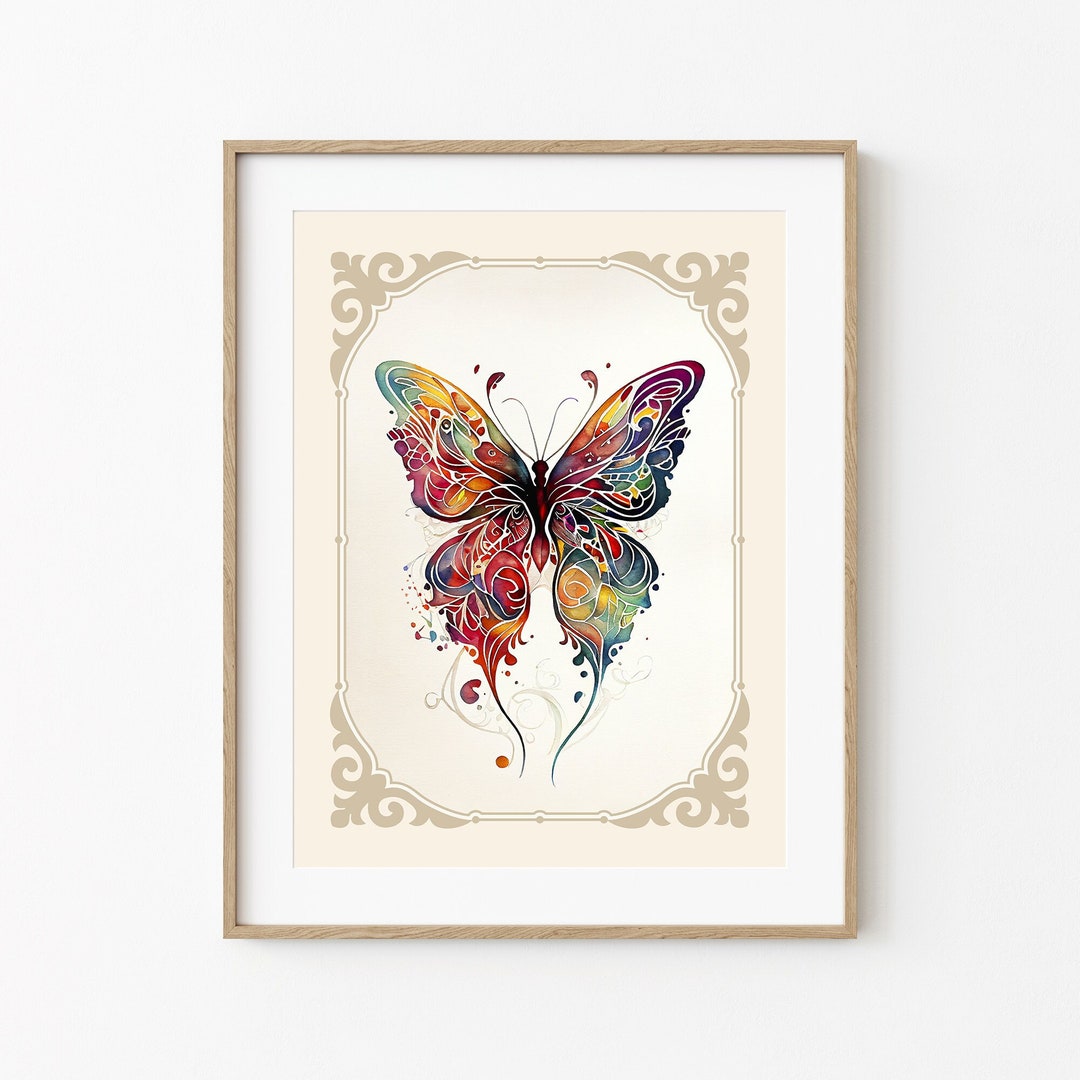 PRINTABLE Butterfly Wall Art Watercolor Butterfly Painting Art Deco ...