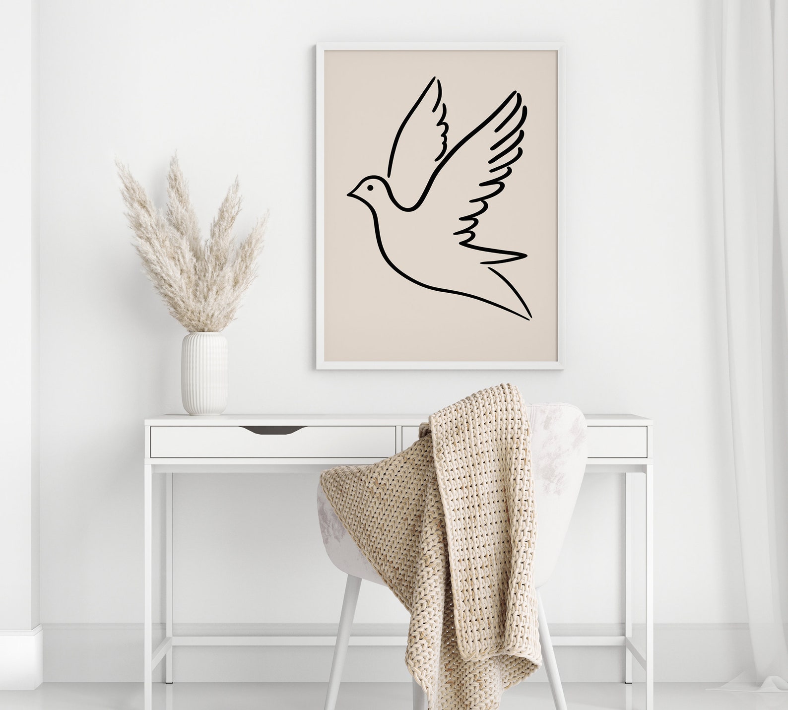 Pigeon Wall Art Print Henri Matisse Style Minimalist Modern Boho Poster ...
