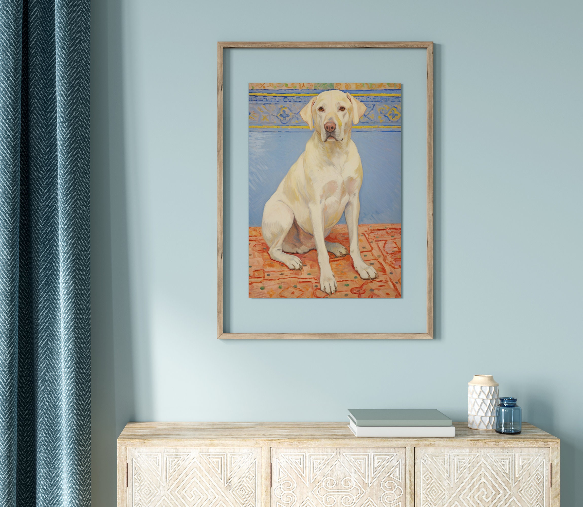 White Labrador Wall Art Print, Dog Painting, Labrador Portrait, Animal ...